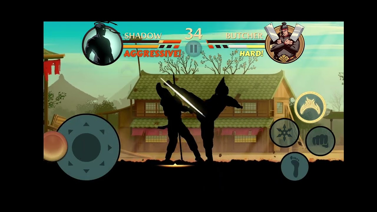 Shadow Fight 2 Butcher boss fight first try - YouTube