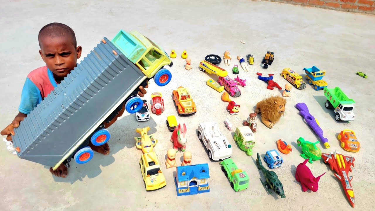 gadi wala cartoon | toy helicopter ki video | jcb, car,tractor,bus,mini ...