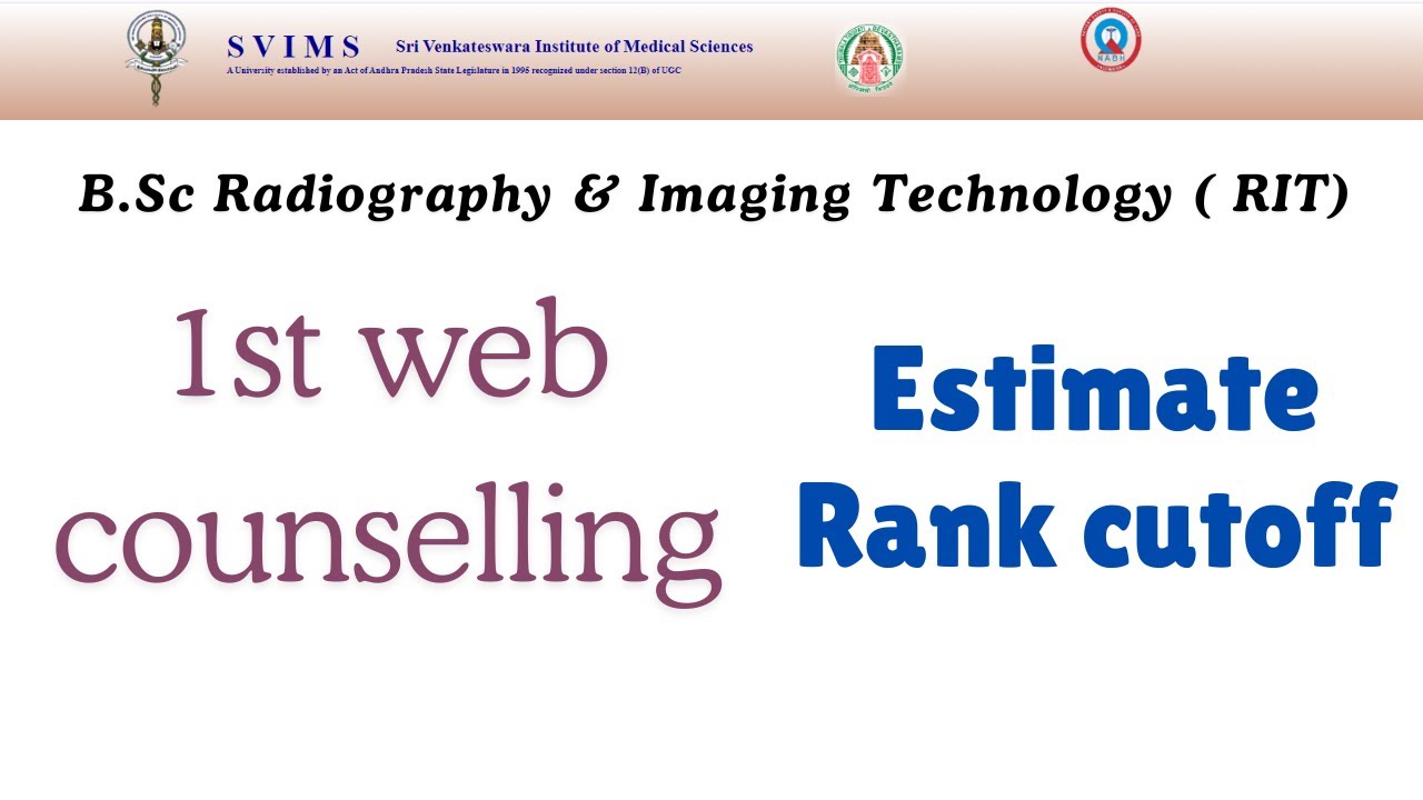 SVIMS B.Sc Radiography & Imaging Technology RIT Estimate Rank cutoff # ...