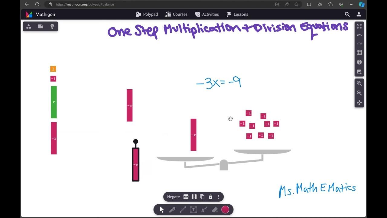 Solving One Step Multiplication and Division Equations in Polypad - YouTube