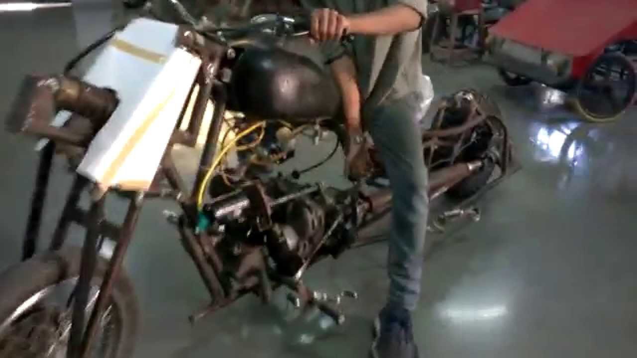 Hard Tailed Custom Chopper Bike propeller shaft driven horizontal ...
