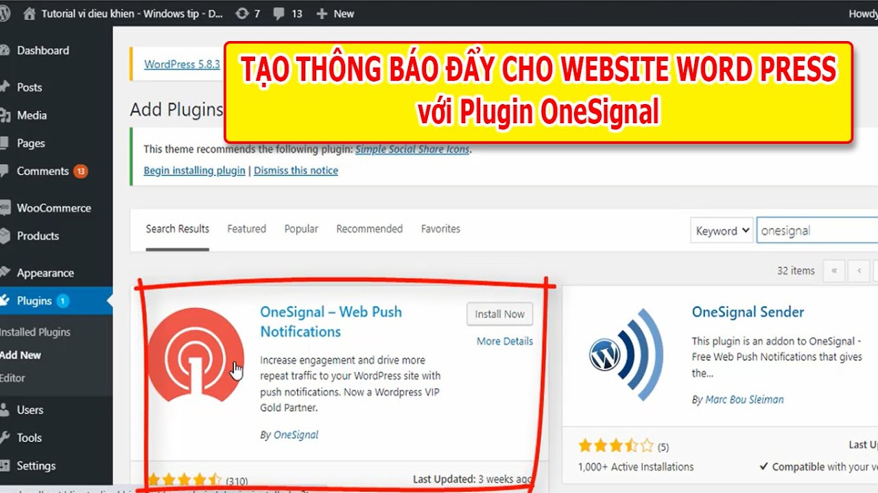 Plugin Wordpress Onesignal Tạo Thông Báo Đẩy Cho Website Wordpress - YouTube