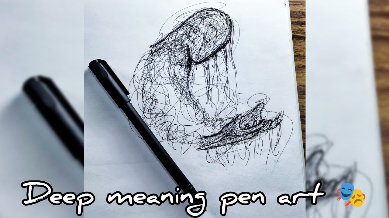 Deep Meaning and Overthinker Art Style Pen Art for Beginners 🎭🕳️ part 3 ...
