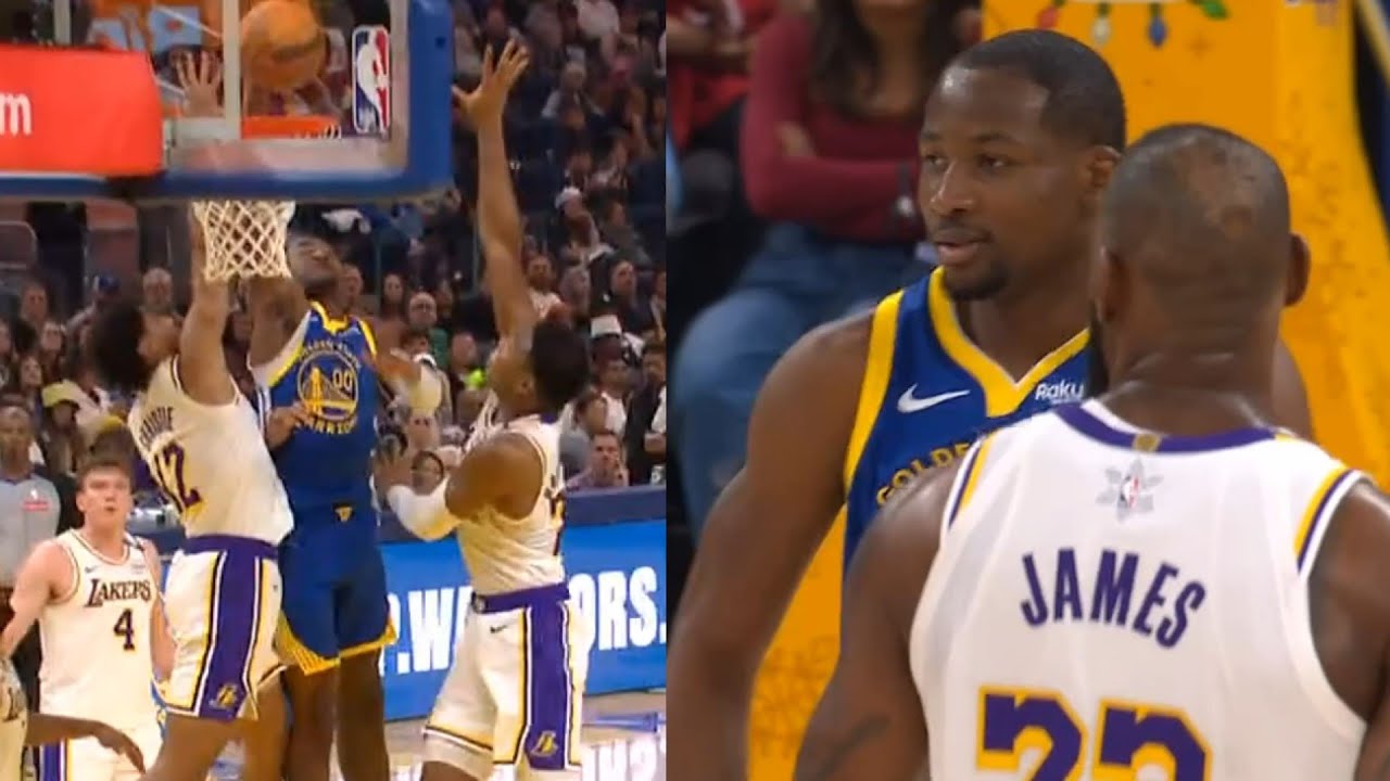 Jonathan Kuminga dunks on 2 Lakers then does LeBron shrug after LeBron ...