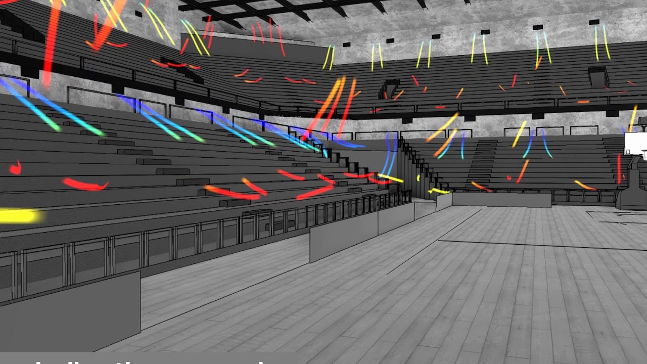 AKLFlowDesigner Study of air directions of air conditioners in sports ...