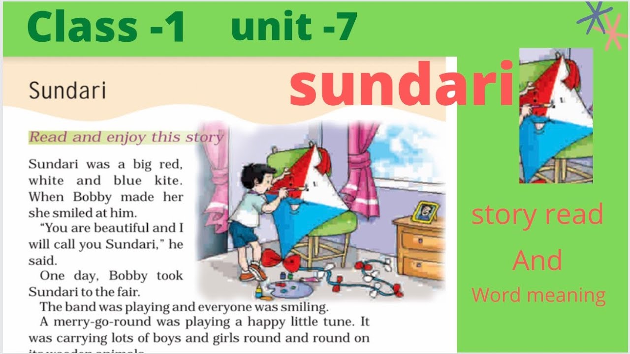 #Class-1-( ENGLISH ) unit -7 ( SUNDARI ) story and its word meaning ...