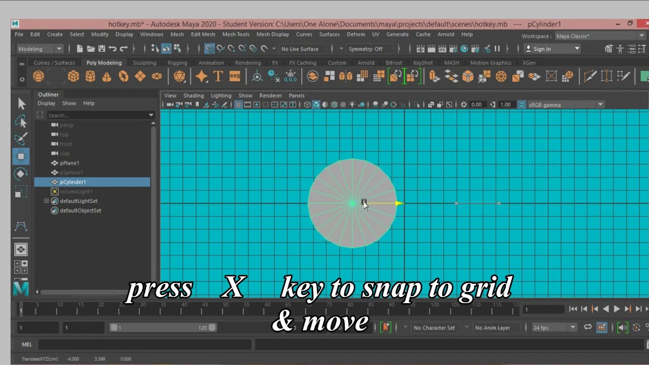 Snap to grid shortcut keys-hot keys in maya 2020 - YouTube