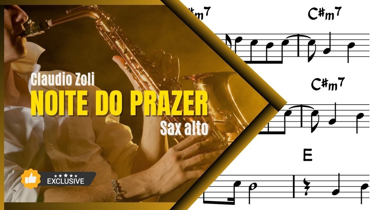 NOITE DO PRAZER Claudio Zoli | Partitura Sax Alto MPB - YouTube