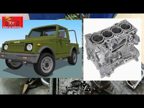 Maruti gypsy engine repair overhaul engine oil aur coolant mix ho raha tha aur starting problem ...