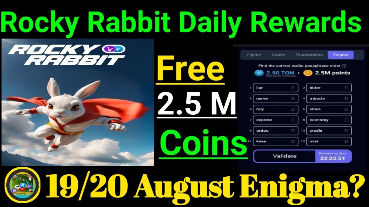 Rocky Rabbit Daily Rewards | Rocky Rabbit Enigma | Rocky Rabbit Daily ...