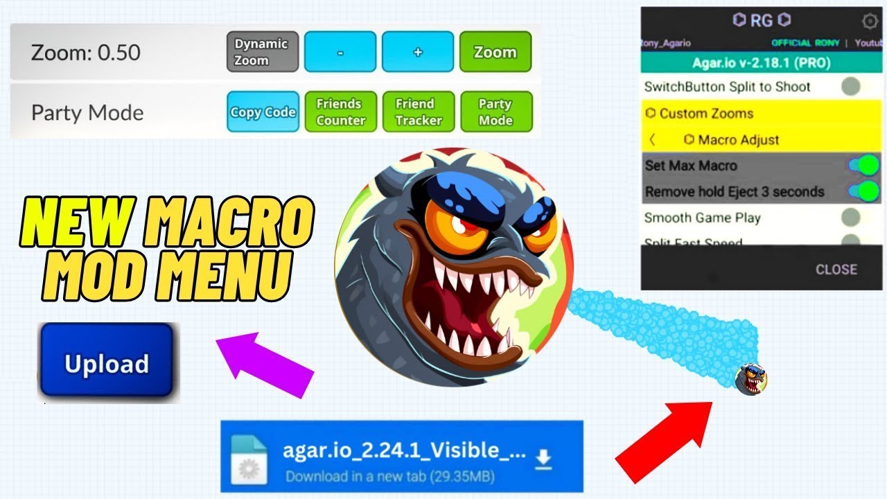AGARIO NEW MACRO + ZOOM AGAR.IO MOBILE - YouTube