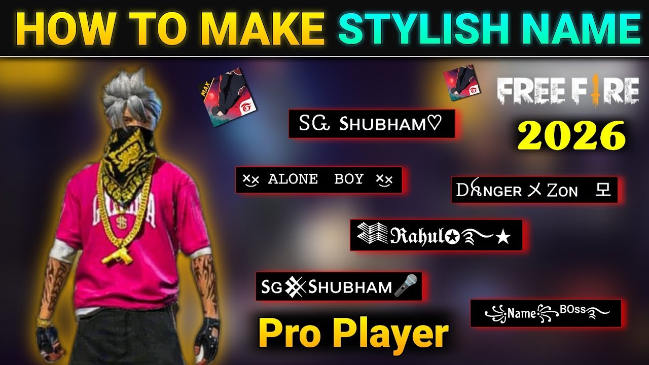 Free Fire Me Stylish Name Kaise Likhe | How To Make Stylish Name In ...