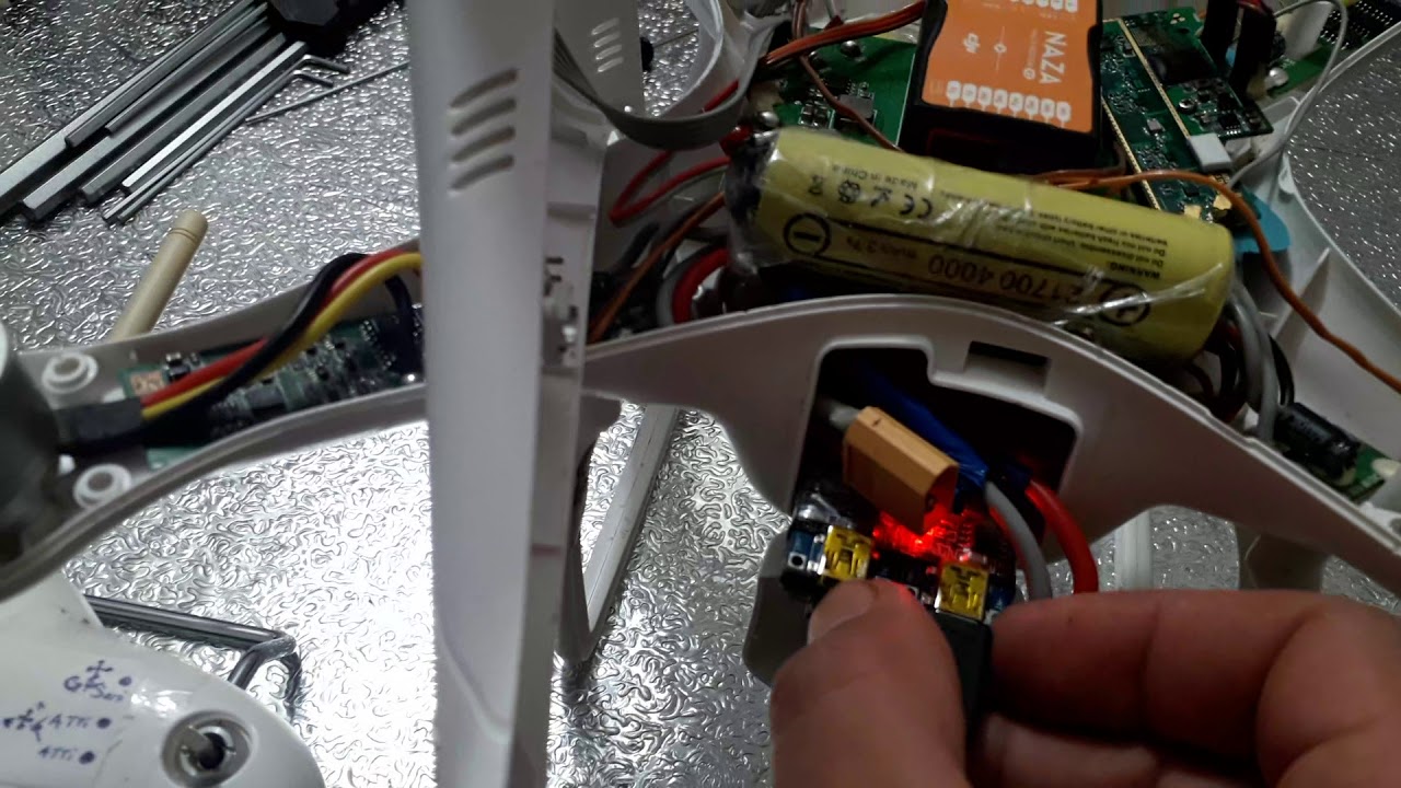 DJI Phantom 1 battery mod( 4S Liitokala 21700 4000 mah) - YouTube