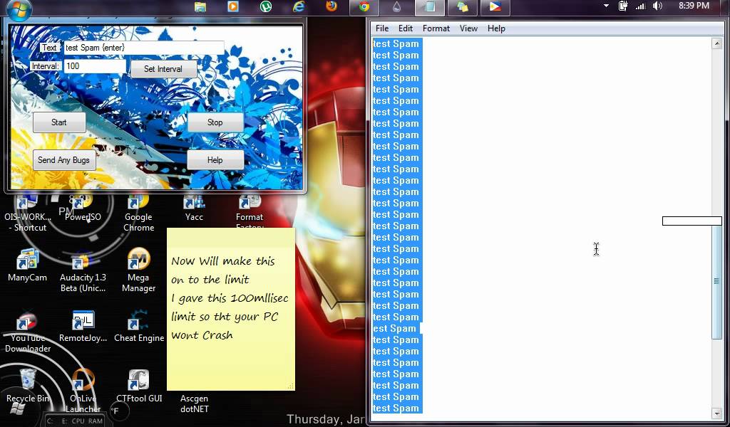 Facebook Chat Spammer - YouTube