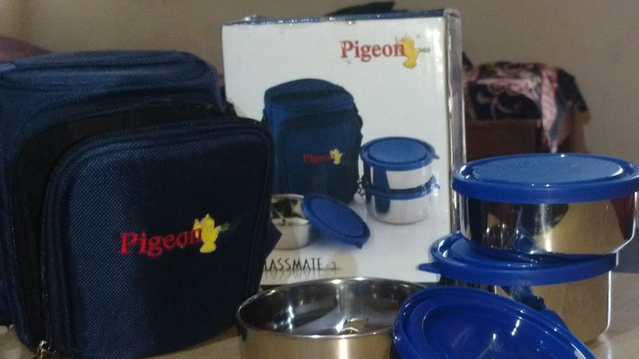 Unboxing of Pigeon Classmate 3 Lunch Box with Bag - YouTube