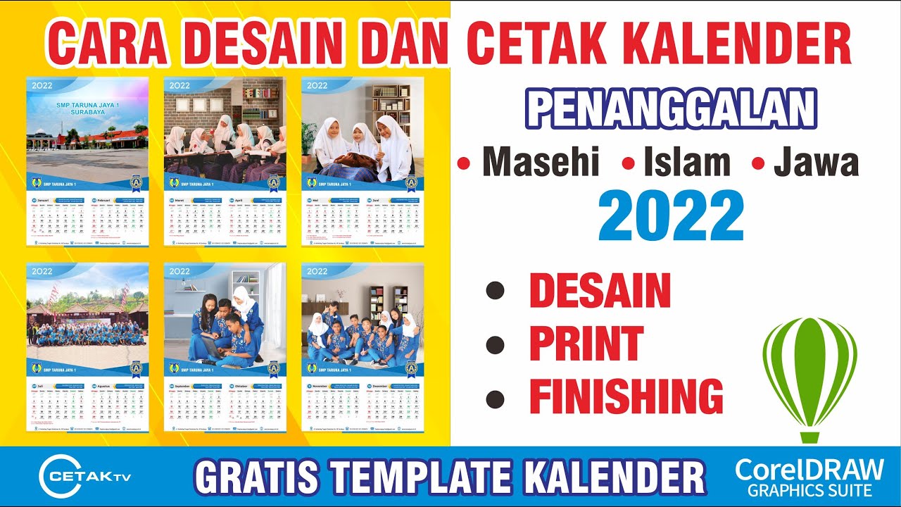 CARA DESAIN DAN CETAK KALENDER | TUTORIAL & TEMPLATE KALENDER COREL ...