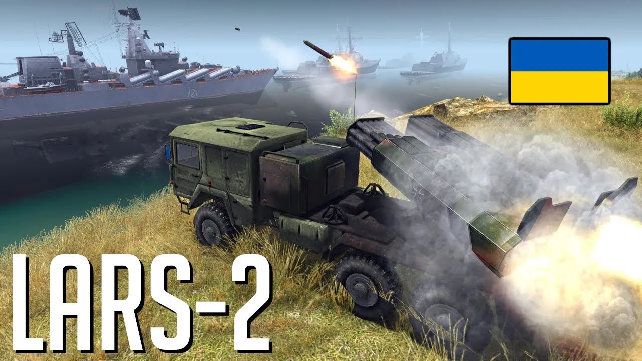 Ukraine LARS 2 MRLS destroys Russian warship - YouTube