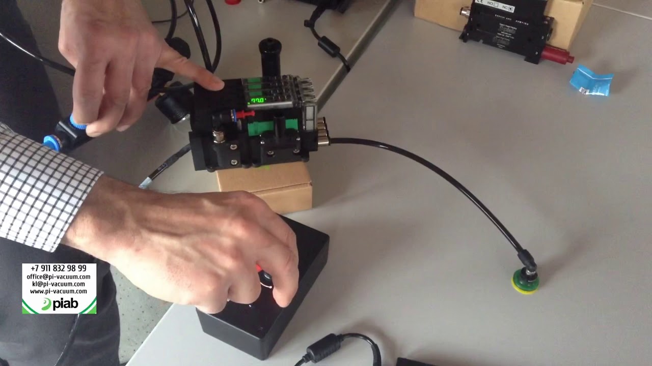 27 Работа вакуумного насоса, эжектора piCOMPACT 10 Piab - YouTube
