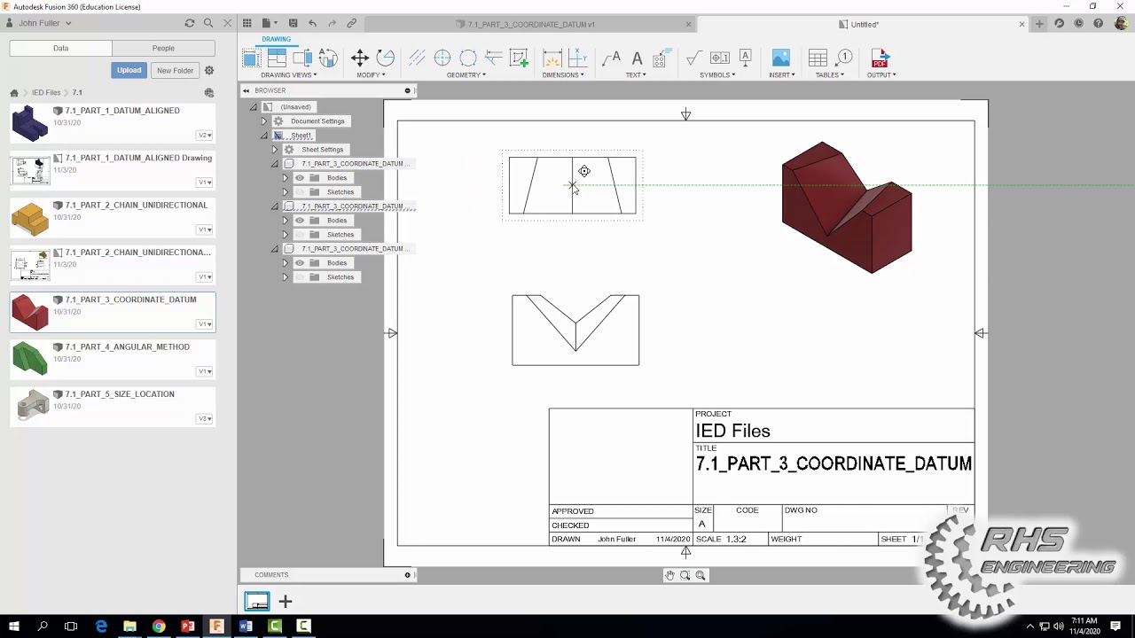 Coordinate Method and Datum Dimensioning Techniques with Fusion 360 ...