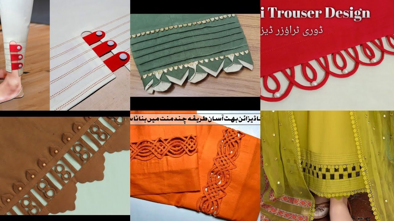 Unique & Loops Trouser Designs/2024 Beautiful Trouser Design / Cutwork ...