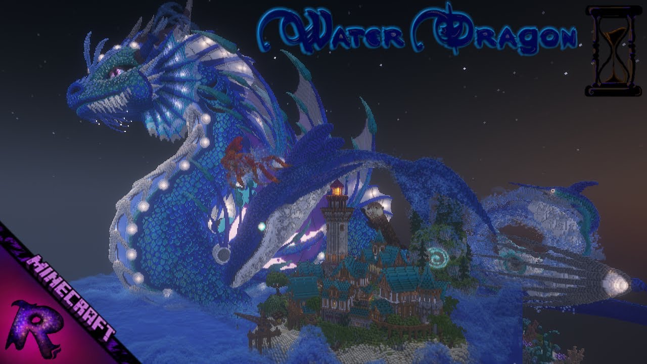 Minecraft build - Elemental Dragon 🌊 (water) Timelapse - YouTube