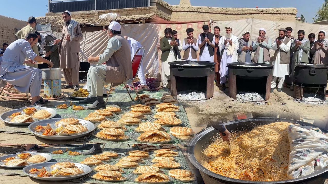 Wedding food in Kabul Afghanistan | Kabuli pulao recipe in Wedding ...