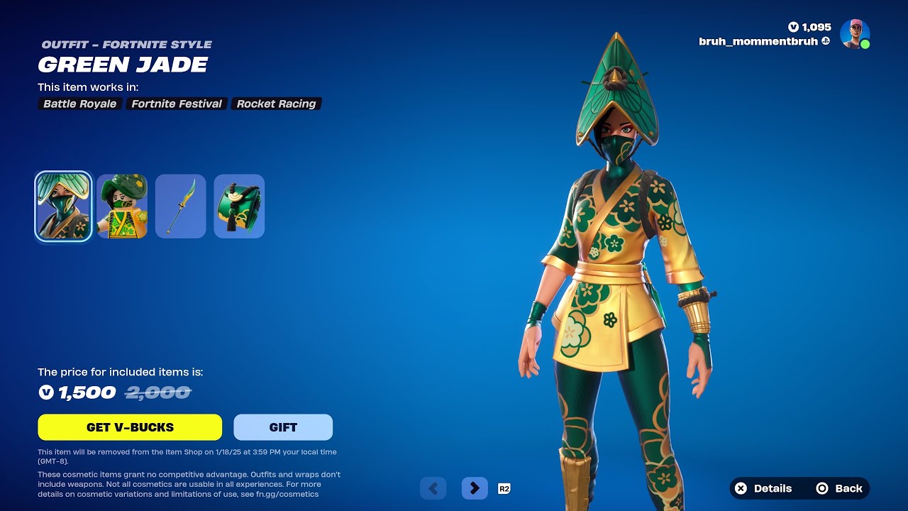 *NEW* Green Jade Skin! (Fortnite item shop) (January 15th, 2025) - YouTube