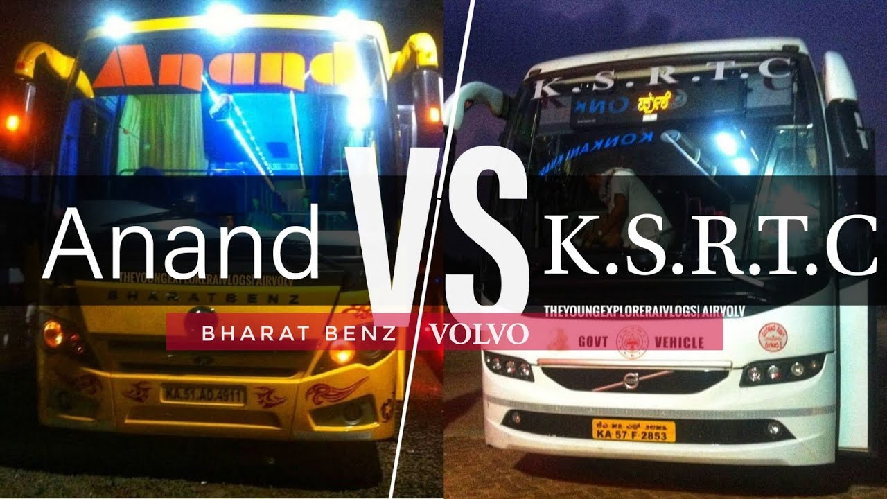 KSRTC Volvo Overtaking Sharma Volvo, MSRTC Shivsahi & Anand Bharat Benz ...
