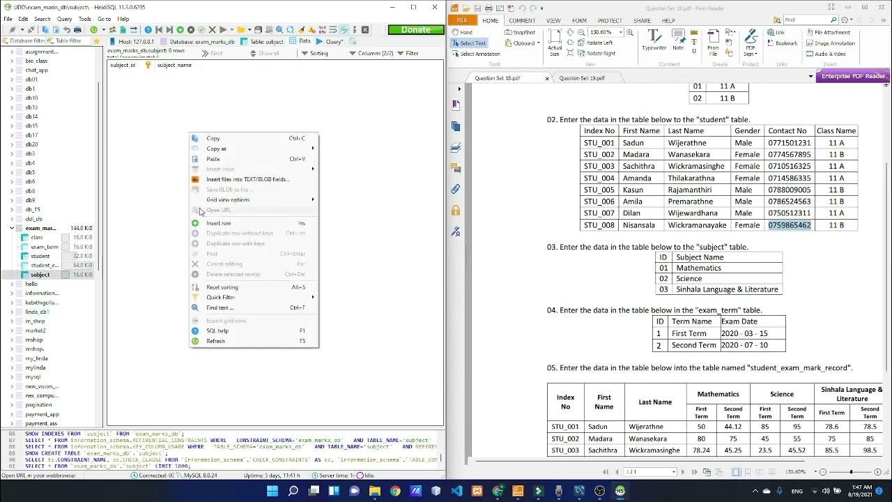 Data Base Task 18 |Create a Database Using Forward Engineering | 1st ...