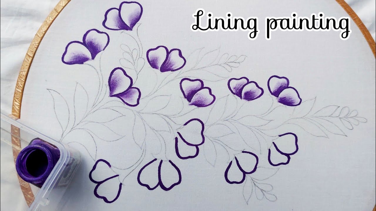 Simple Lining Painting for Beginners |Butterfly Flower Painting | Easy ...