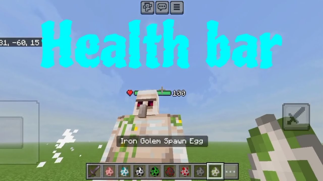 Health bar mod for MCPE 1.20+ - YouTube