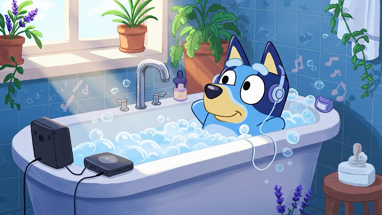 Bluey’s Relaxing Bath Time 🛁 Chill Piano Music for Relaxation & Stress ...