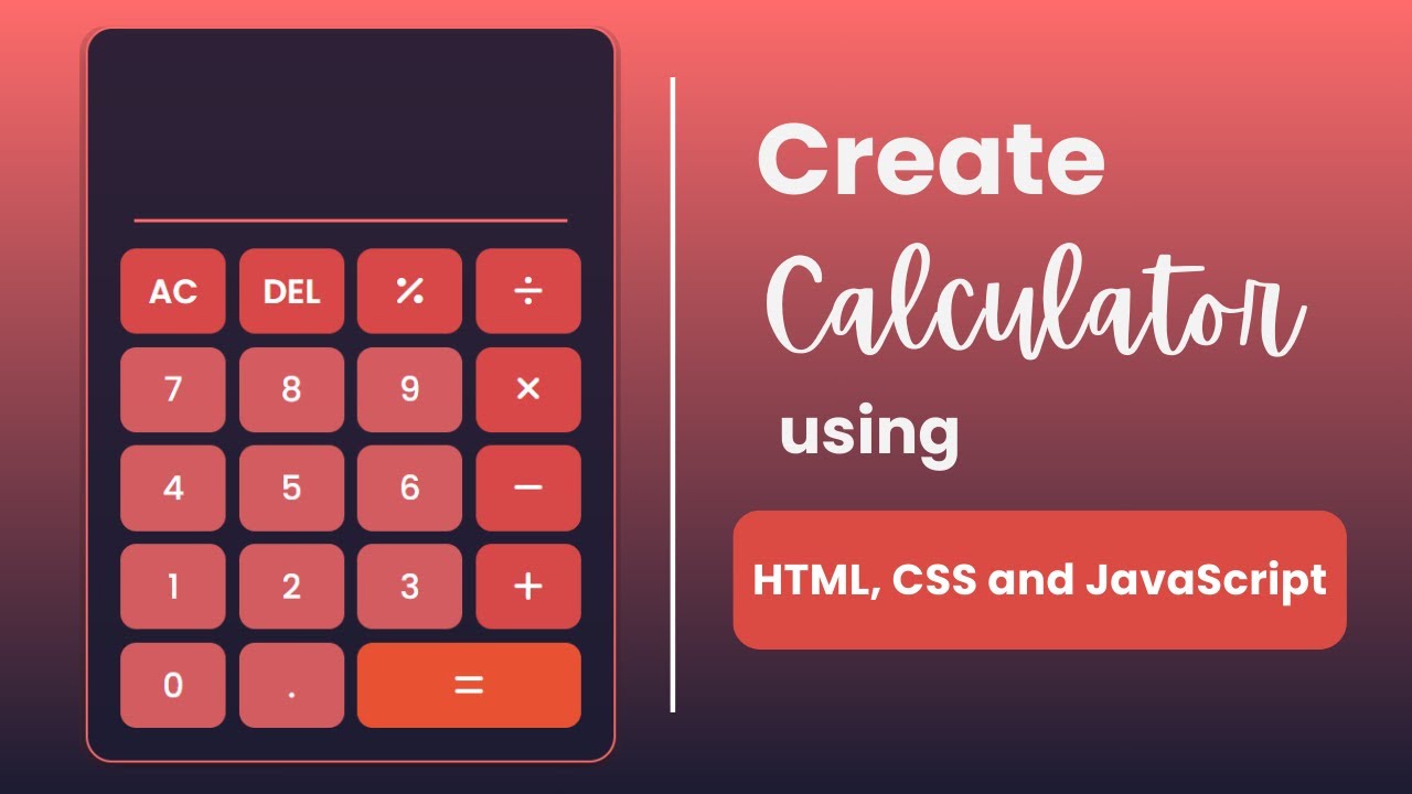 Create a Stylish Calculator Using HTML, CSS & JavaScript! | Beginner-Friendly Mini Project - YouTube