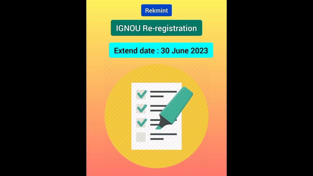 IGNOU Re registration Date Extend Till 30 June 2023 Rekmint YouTube ignou-re-registration-date-extend-till-30-june-2023-rekmint-youtube