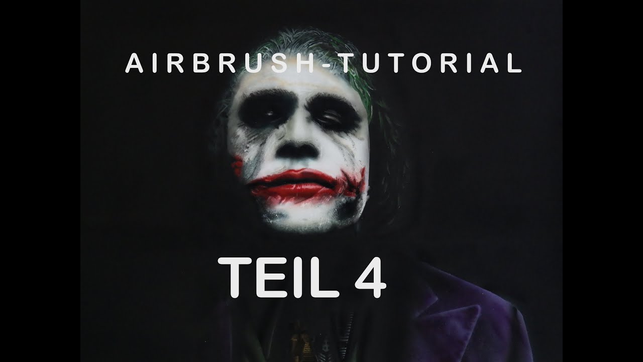 The Joker from Batman Airbrush Tutorial Part 4 - YouTube