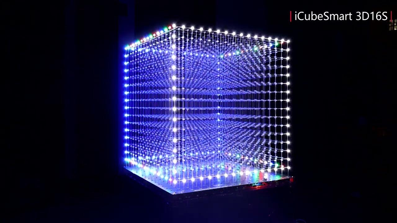 iCubeSmart 3D16S Led Cube, 3mm Led 16x16x16 Demo Video1 - YouTube