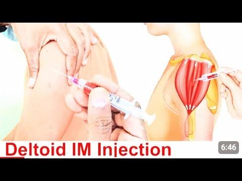 How to give an intramuscular (IM) Injection in Deltoid muscle in Shoulder Easily at Home - YouTube