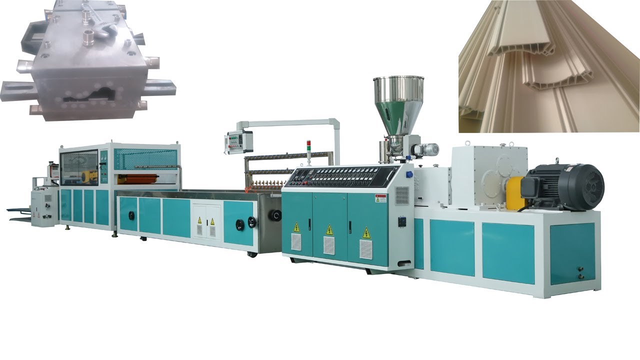 PVC floor plinth production extrusion line manufacture production ...