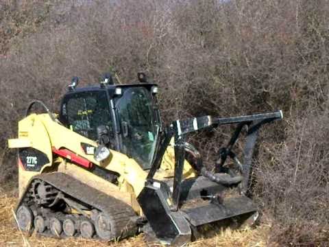 Caterpillar HM312 mulcher on the 277C CTL - YouTube