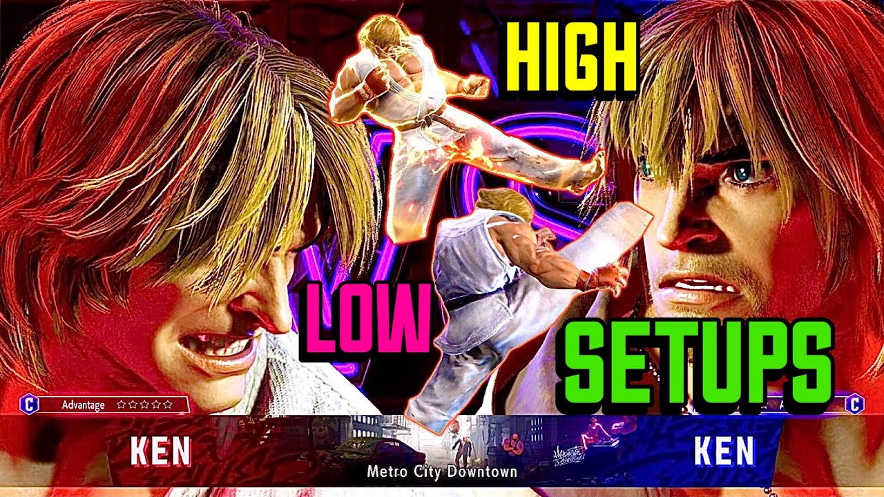 SF6 ~ KEN High, Low, Throw SETUPS & MIX UPS - SF6 KEN Setups [ Ken SF6 ...