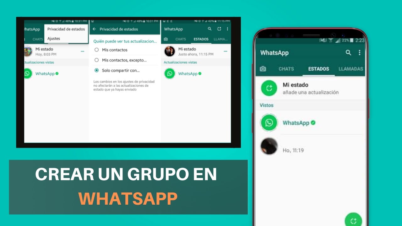 COMO CREAR UN GRUPO DE WHATSAPP - PASO A PASO - YouTube