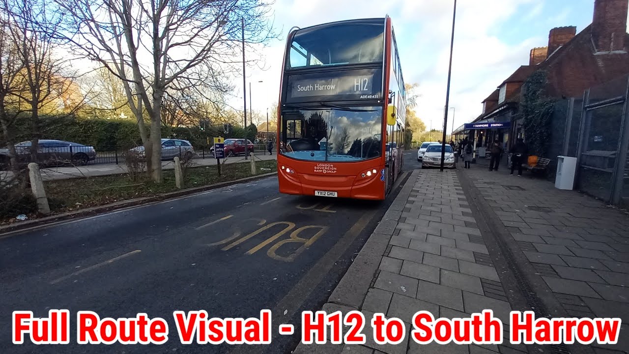 Full Route Visual | London Bus Route H12 - Stanmore Station to South ...