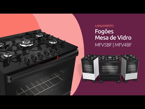 Novos Fogões Mueller mesa de vidro 4 e 5 bocas