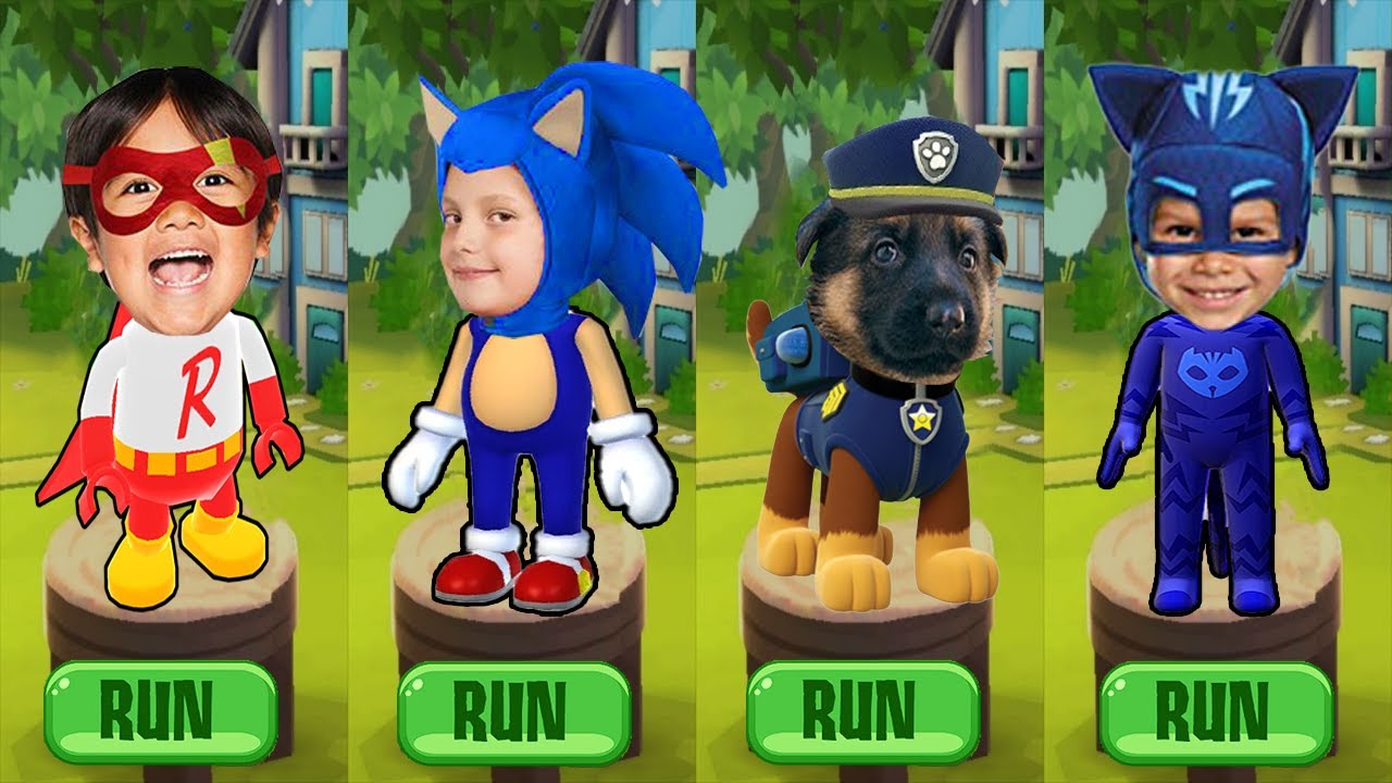 Tag with Ryan Red Titan vs Sonic the Hedgehog Subway vs Paw Patrol Pups ...