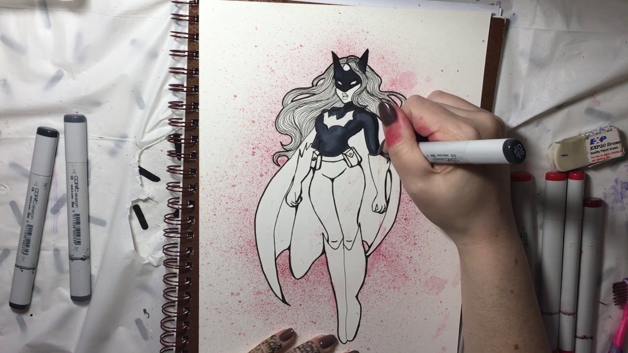 Speed Drawing Batwoman - YouTube