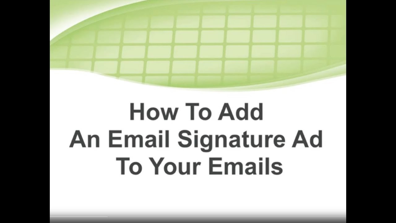 How to use email signature ads to promote your site - YouTube