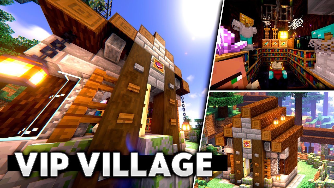 🔥 Minecraft 🌳 VIP VILLAGE "Day 4" Remodeling / Ideas / Outdoor ...