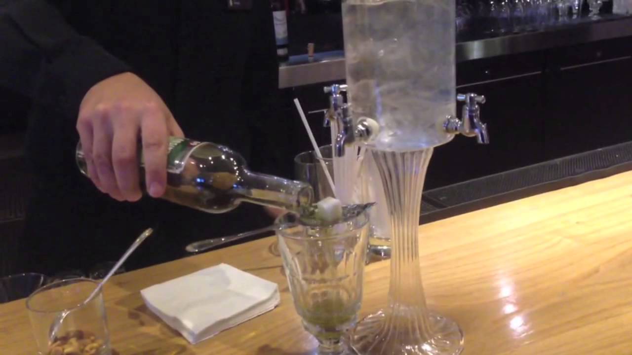 Absinthe preparation at the Intercontinental Hotel in Montreal - YouTube