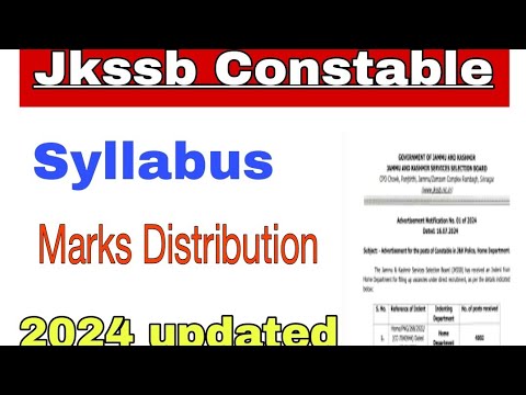 Jkssb Jk Police Constable Recruitment Syllabus Latest Pattern and ...