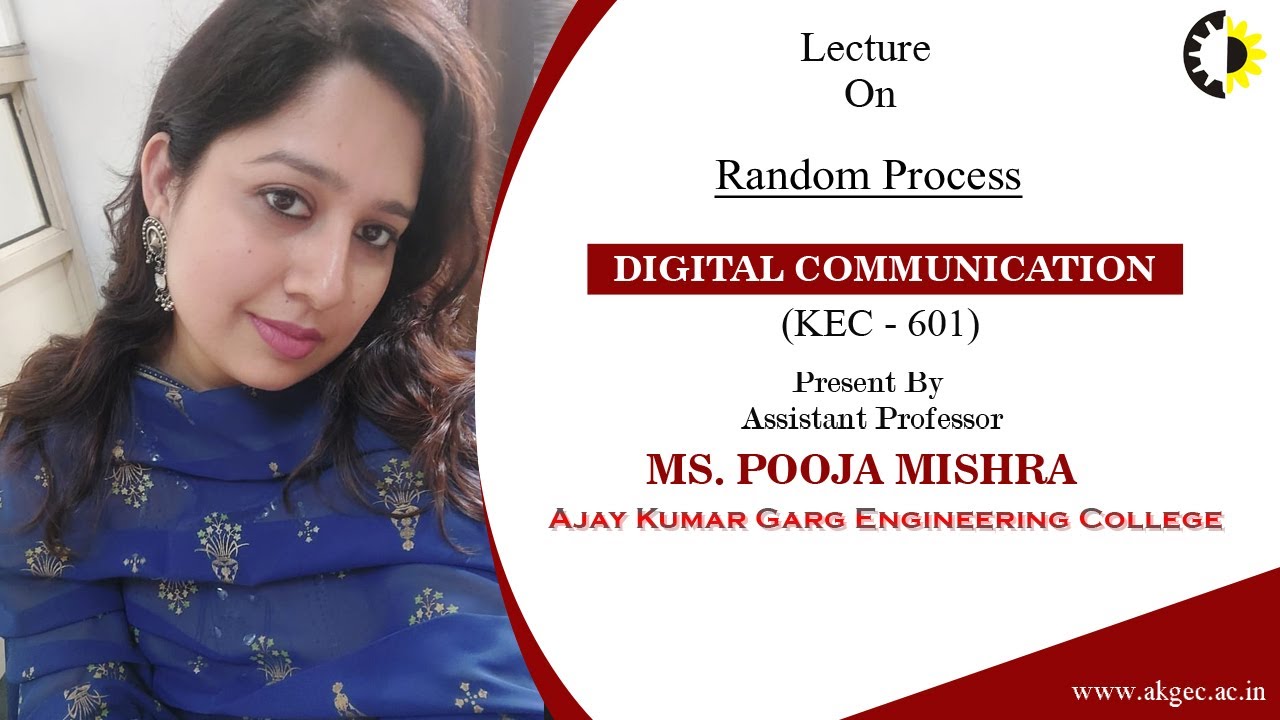 ''Random Process'' Digital Communication Lecture 01 By Ms Pooja Mishra ...